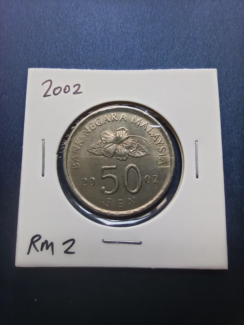 2002 Bunga Raya 2nd 50sen Old Coin Wang Syiling Duit Lama Siri 2 50 Sen ...