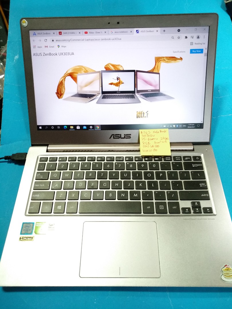 ASUS UX303U ZenBook, 13.3", Intel i5, Win10, 8GB RAM, 500GB HDD ...