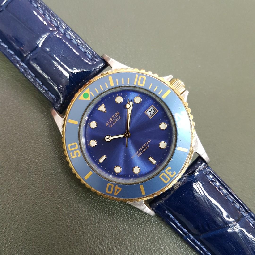 Austin Diver Blue Quartz Watch, Men's Fashion, Watches & Accessories ...