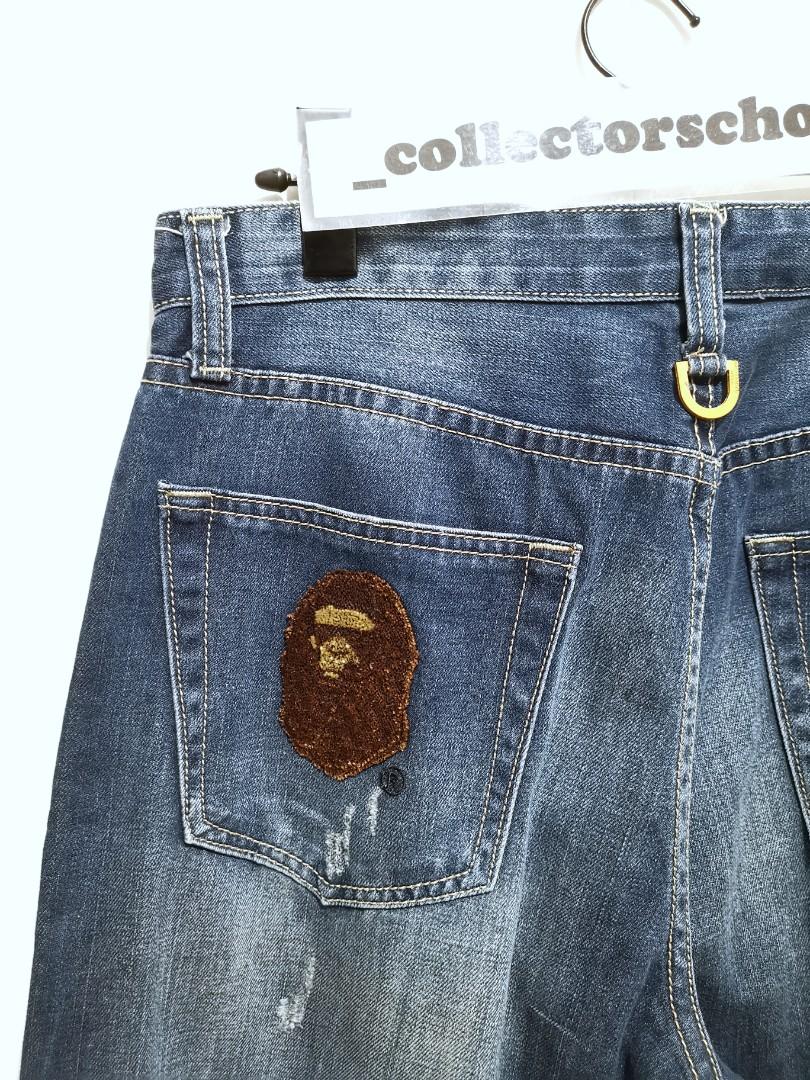 Bape x Mastermind Japan Denim Pants, Luxury, Apparel on Carousell