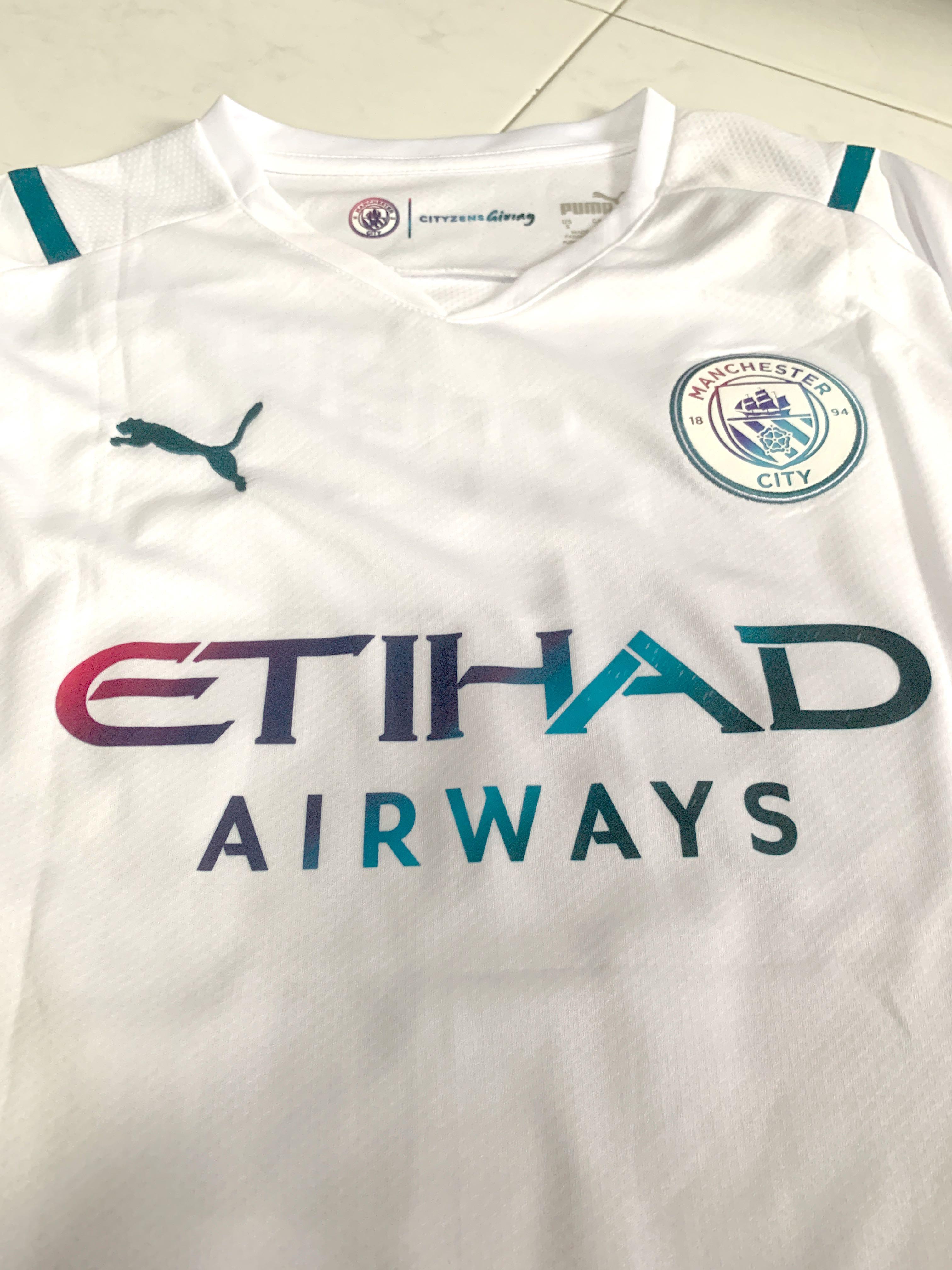 BNWT Man City 21-22 white kit with club font GREALISH 10!!, Men's ...