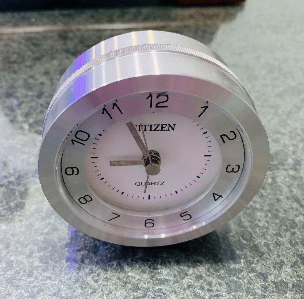 CITIZEN stainless steel table clock, Furniture & Home Living, Home ...