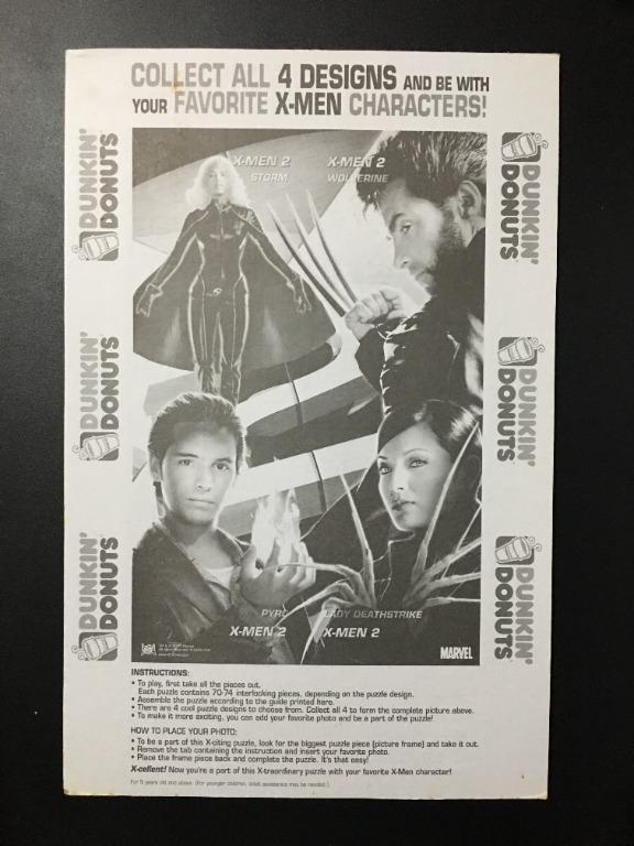 Dunkin' Donuts X-Men 2 Giant Large Puzzle Wolverine Character, Hobbies ...