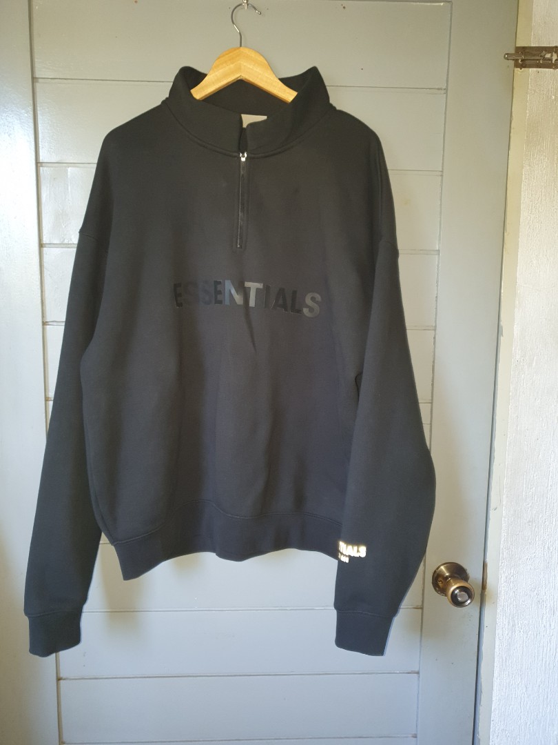 Fear of God Essentials Mock Neck Half Zip, Men's Fashion, Coats, Jackets and Outerwear on Carousell