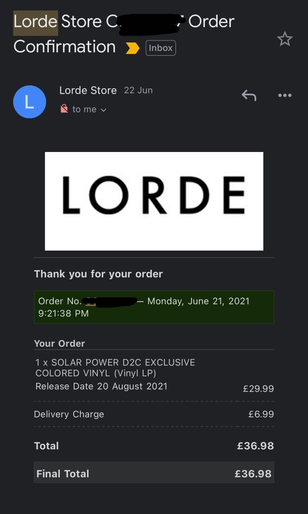 Lorde Solar Power Marbled Blue Vinyl, Hobbies & Toys, Music & Media ...