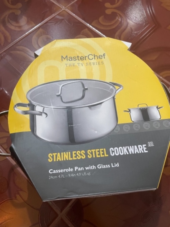 MasterChef original stainless steel Casserole Pan with Glass Lif, TV ...