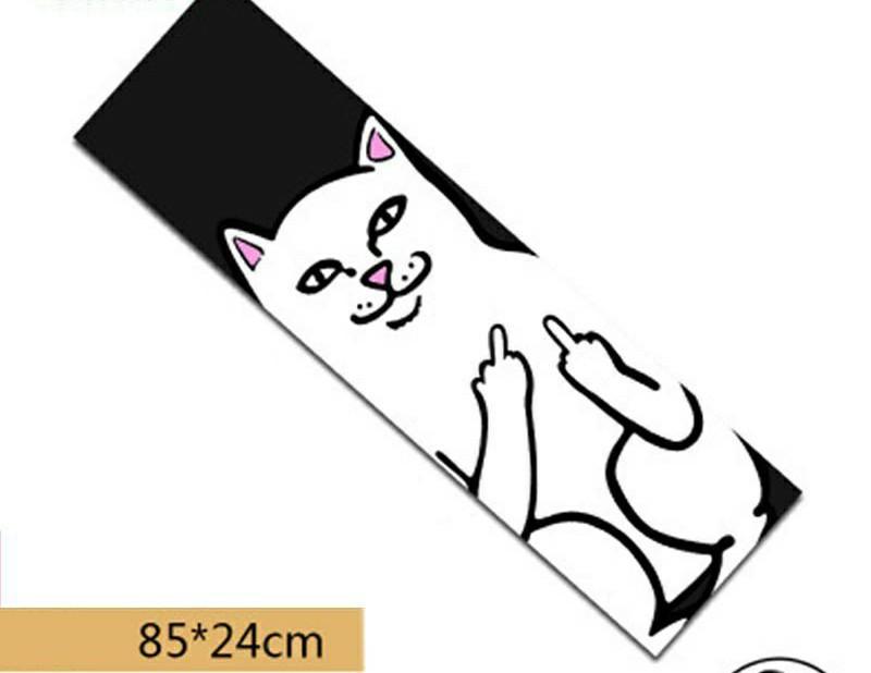 Middle finger cat skateboard grip paper new, Sports Equipment, Other ...