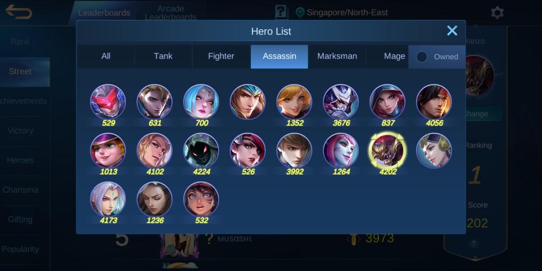 Mobile Legends MLBB Stacked Supreme Win Rate Account, Video Gaming ...