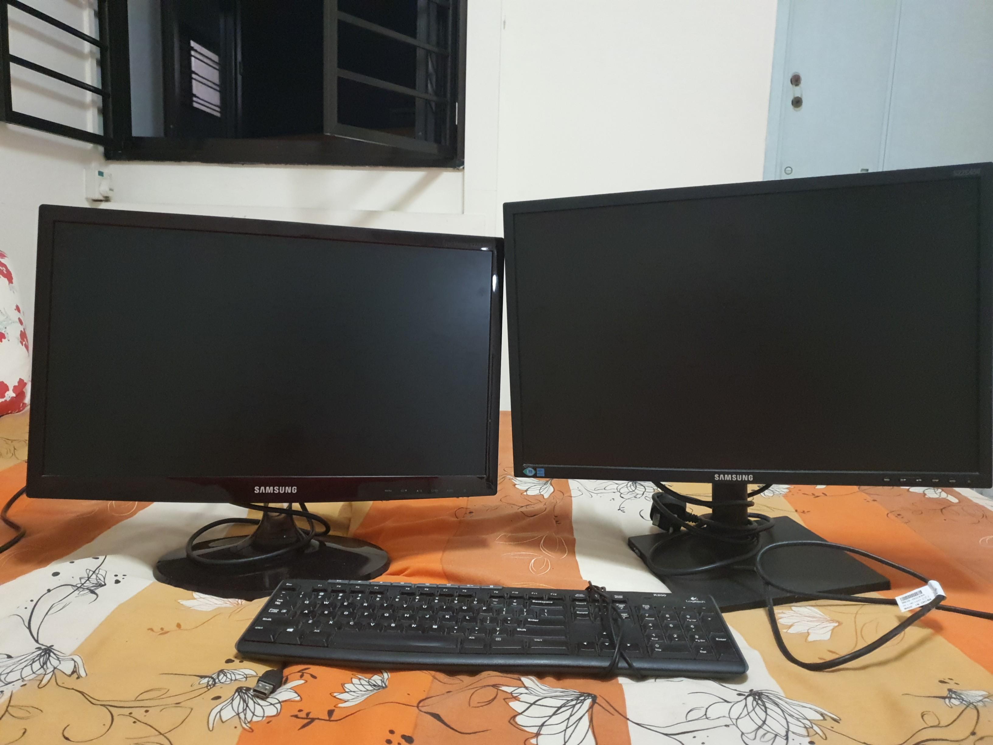 Monitors and keyboard, Computers & Tech, Desktops on Carousell
