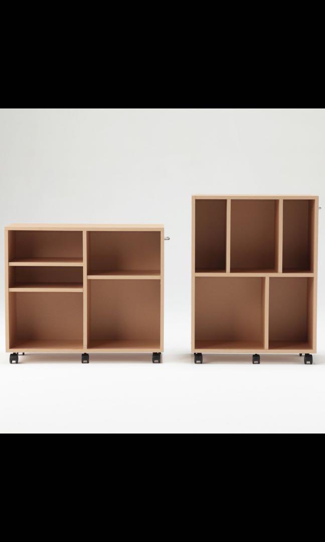 MUJI Pulpboard Box With Caster W76XD29cmxH64cm, Furniture & Home Living ...