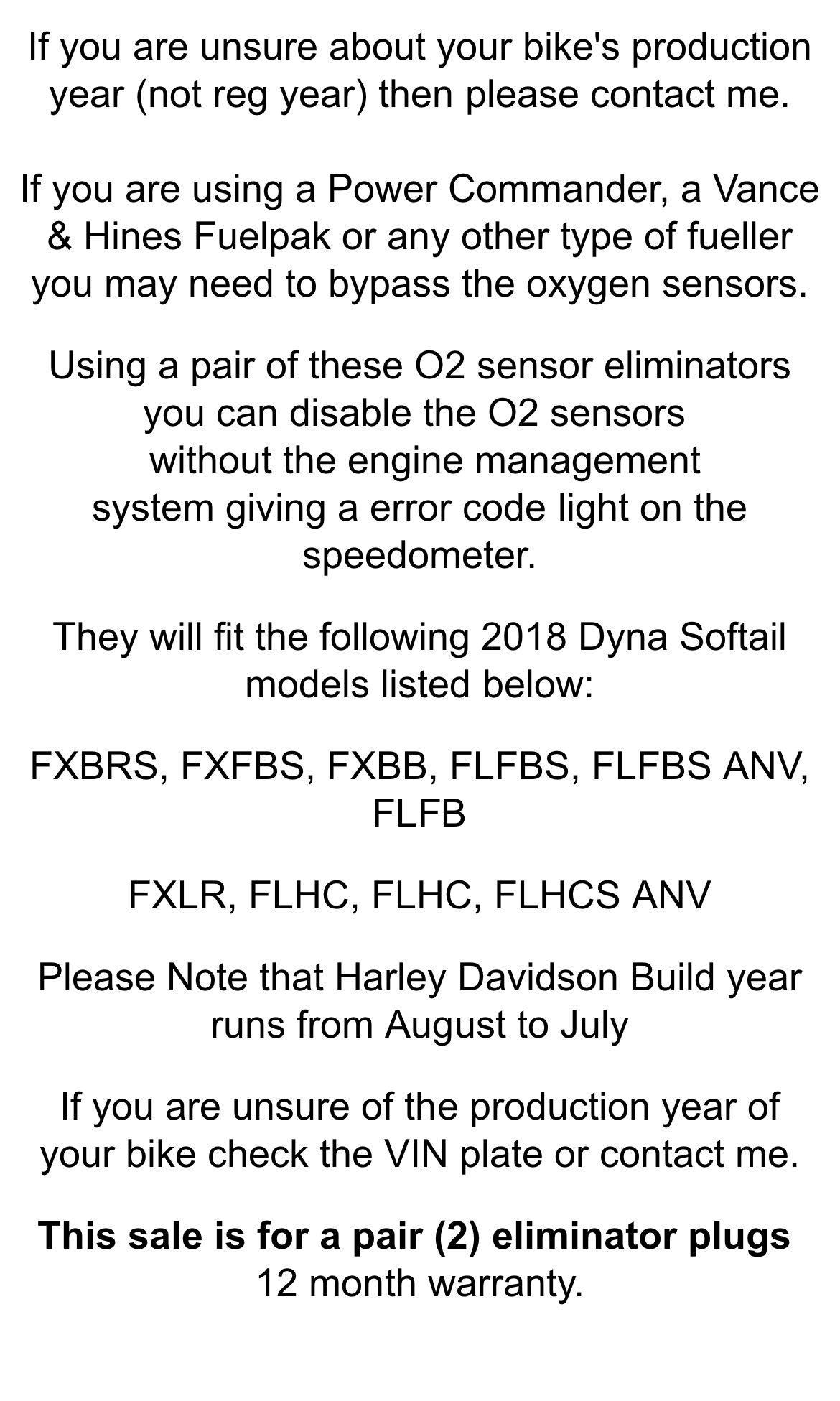 O2 Oxygen Sensor Eliminator Plugs Harley Davidson Dyna Softtail Models ...