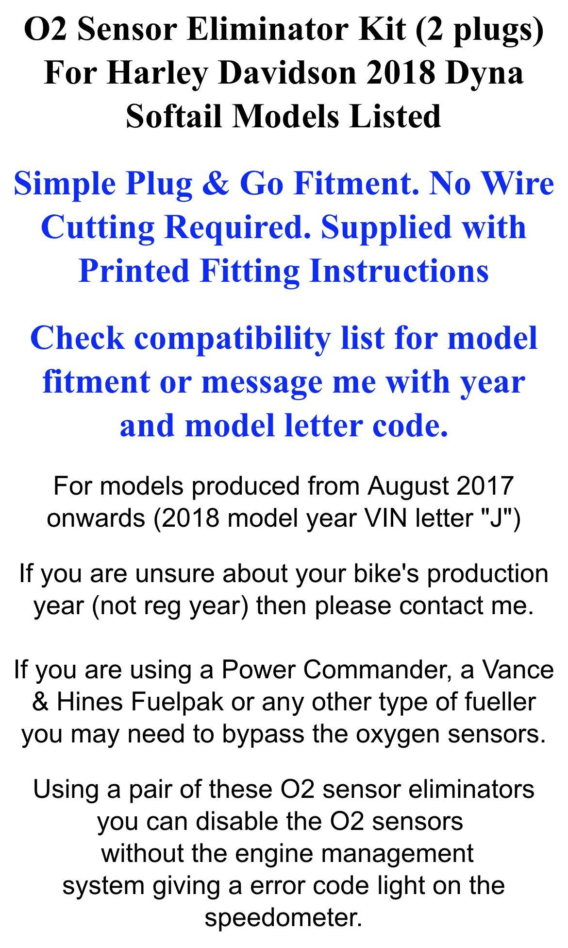 O2 Oxygen Sensor Eliminator Plugs Harley Davidson Dyna Softtail Models ...