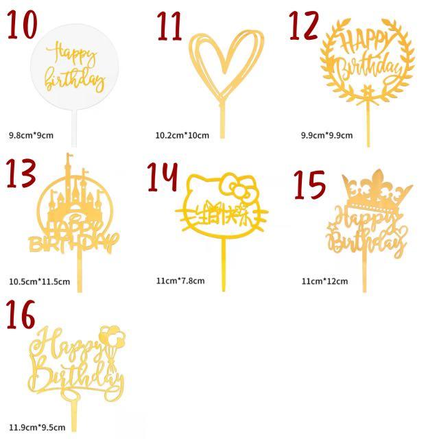 [SG Stocks] Acrylic Cake Topper | Happy Birthday Cake Decoration ...