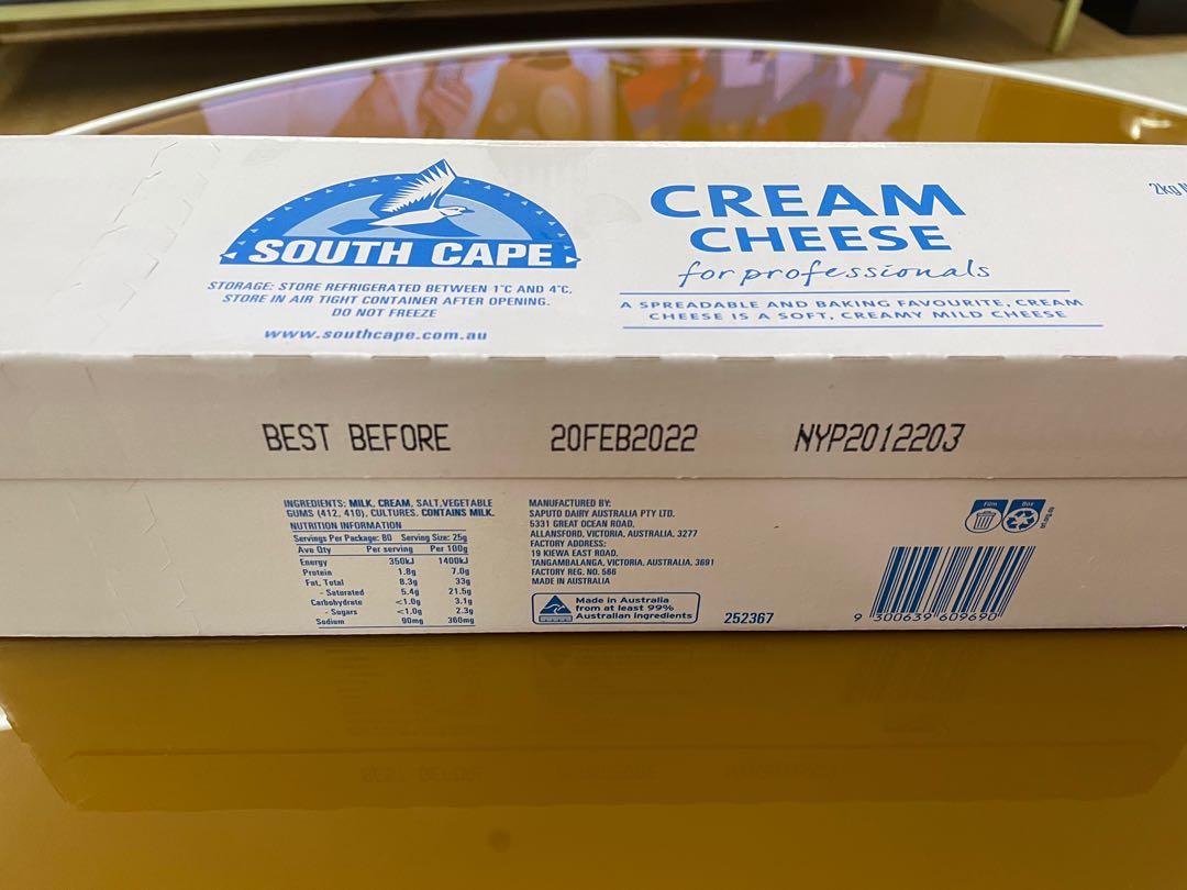 South Cape Cream Cheese 2kg, Food & Drinks, Chilled & Frozen Food on ...