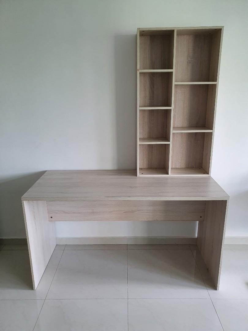 Study Table w Detachable Book Shelf (Free delivery), Furniture & Home ...