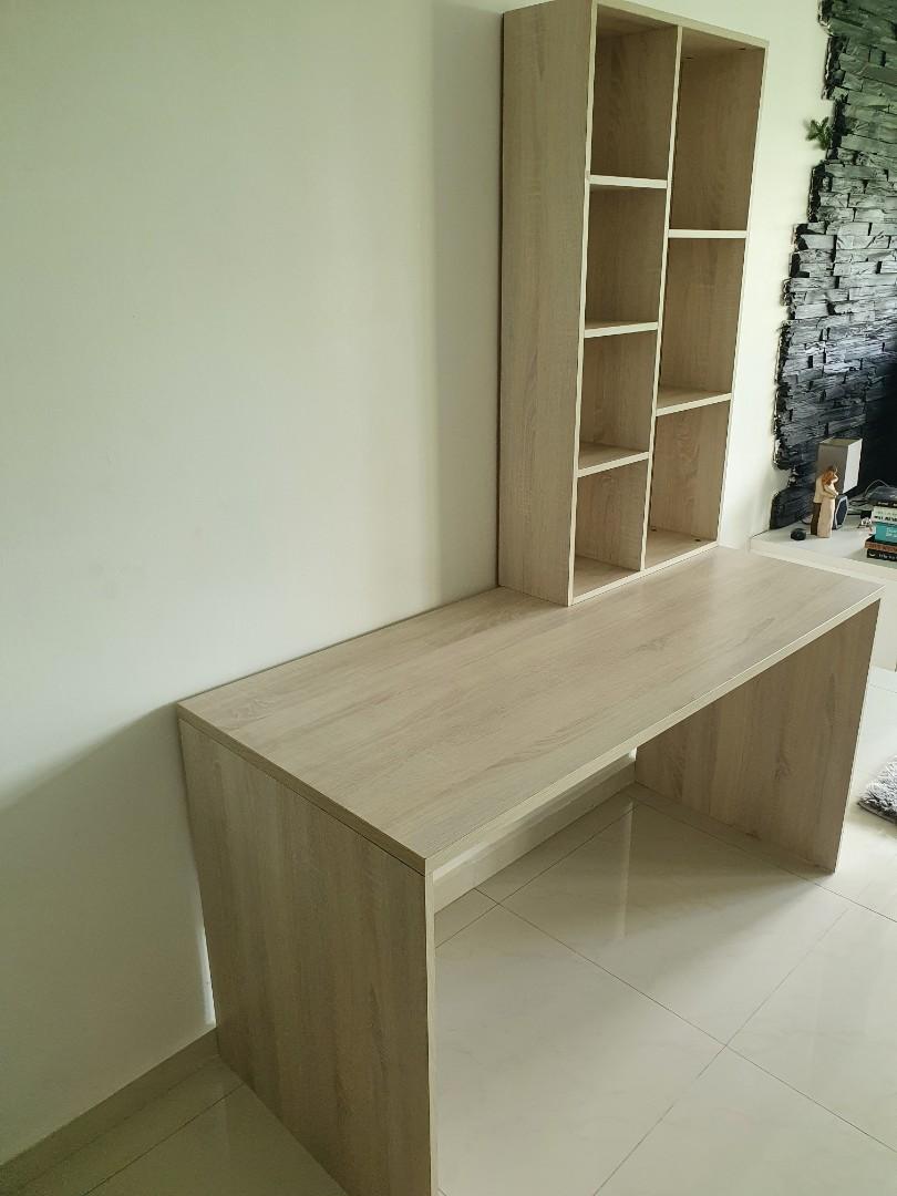 Study Table w Detachable Book Shelf (Free delivery), Furniture & Home ...