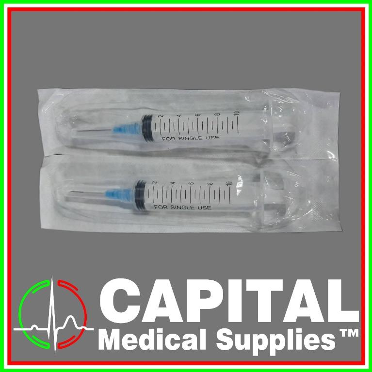 Sure-Guard, Disposable Syringe, With Needle Luer Lock, 10cc, 23G x 1 ...