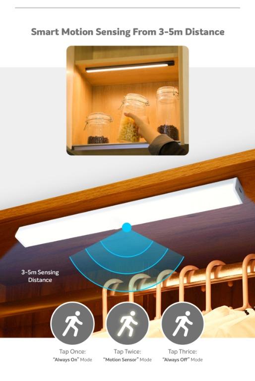 USB Motion Sensor LED Smart Light 30cm Warm / White Magnetic Stick-On ...