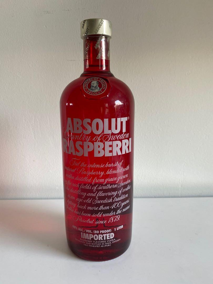 Absolut Vodka Raspberry 1L, Food & Drinks, Alcoholic Beverages on Carousell