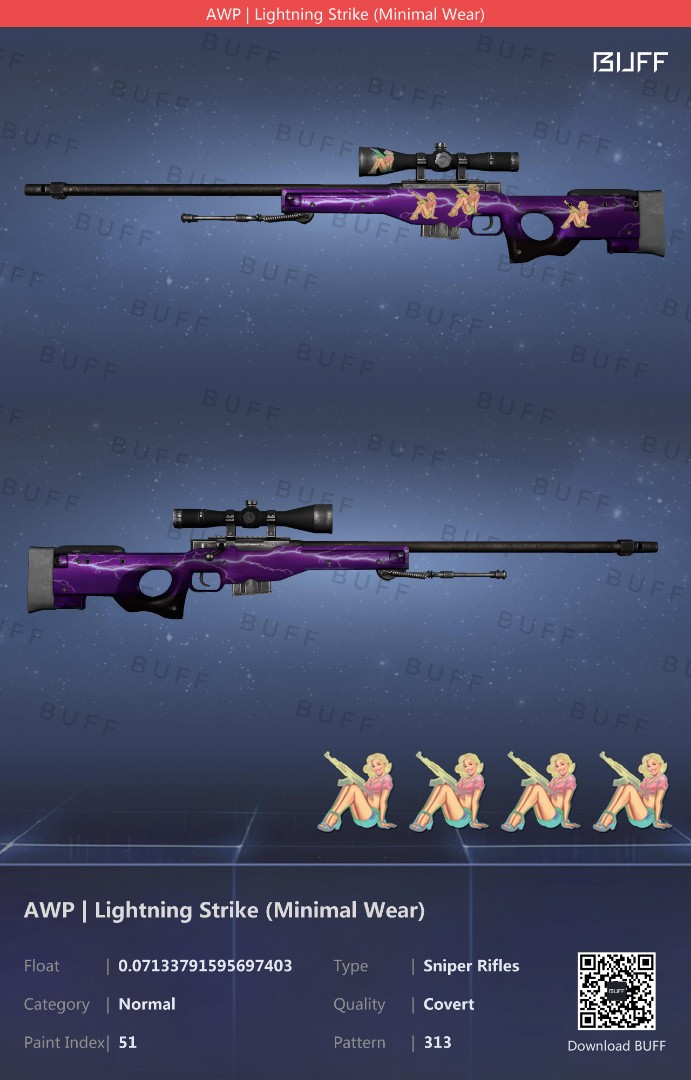 AWP Lightning Strike MW CSGO, Video Gaming, Gaming Accessories, In-Game ...