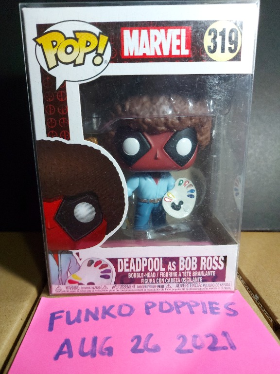 Deadpool as Bob Ross pop, Hobbies & Toys, Toys & Games on Carousell