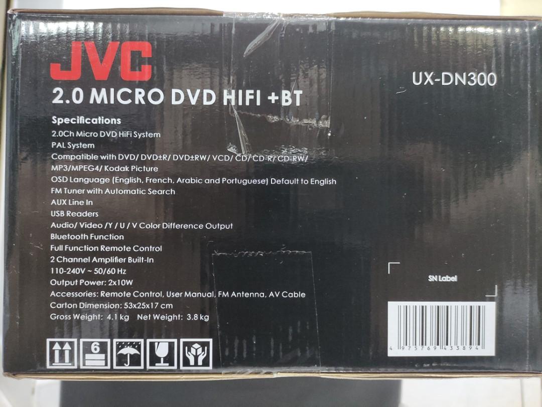 JVC 2Ch Micro DVD Hifi System UX-DN300, Audio, Soundbars, Speakers ...