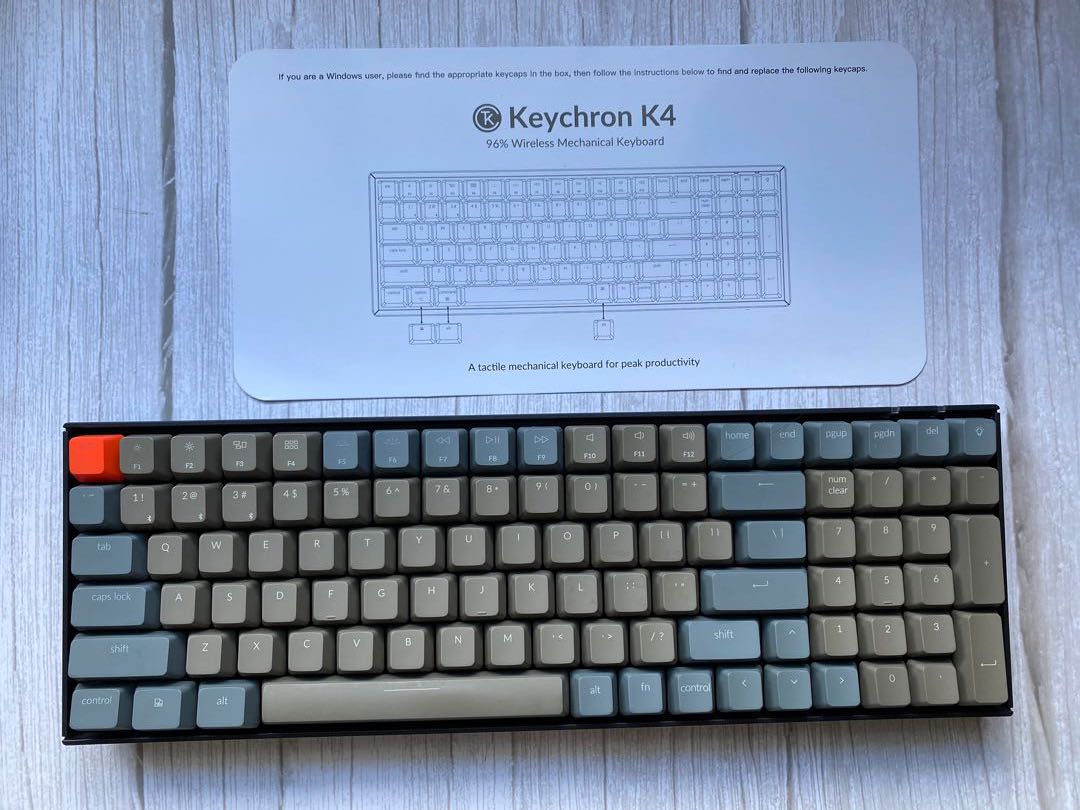 Keychron K4 mechanical keyboard and iquinix key caps, Computers & Tech ...
