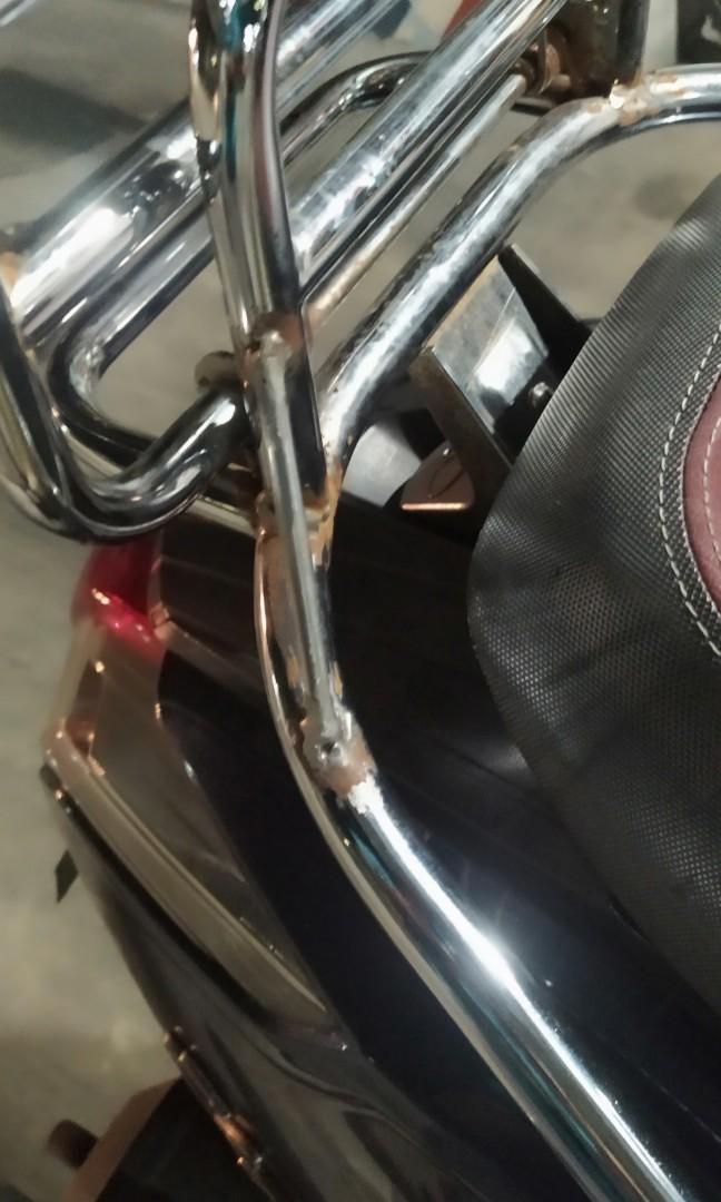 Kymco like 150i rear rack with back rest, Motorbikes, Motorbike Parts ...
