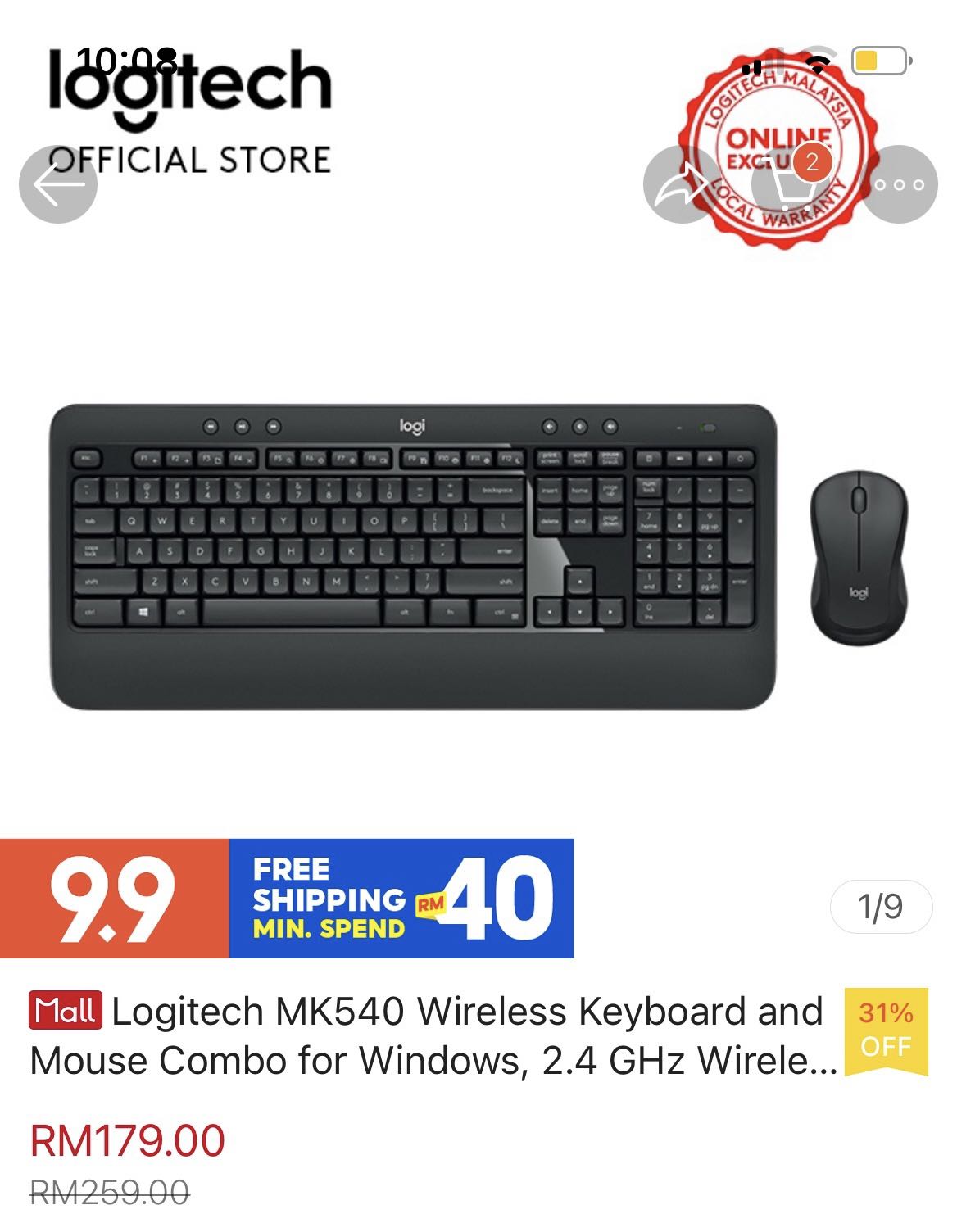 Logitech MK 540 Wireless Keyboard and Mouse, Computers & Tech, Parts ...