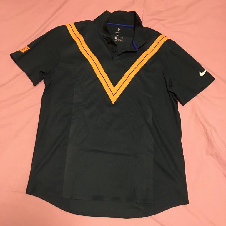 Nike Roger Federer Green Tennis Polo Shirt, 男裝, 上身及套裝, T-shirt、恤衫、有領衫 ...