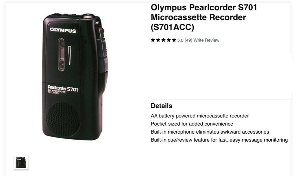 Olympus pearlcorder s701 cassette, Audio, Voice Recorders on Carousell