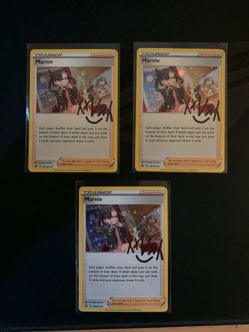 Pokemon TCG - Marnie Signature, Hobbies & Toys, Toys & Games on Carousell