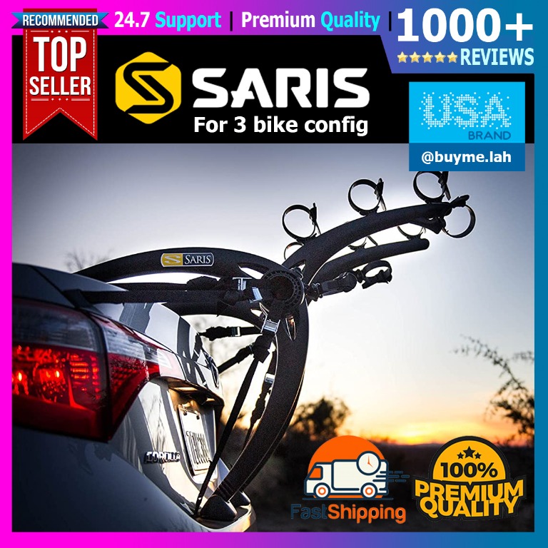 (Premium PO) Saris Bones 3 Bike Rack three bicycle car trunk carrier ...