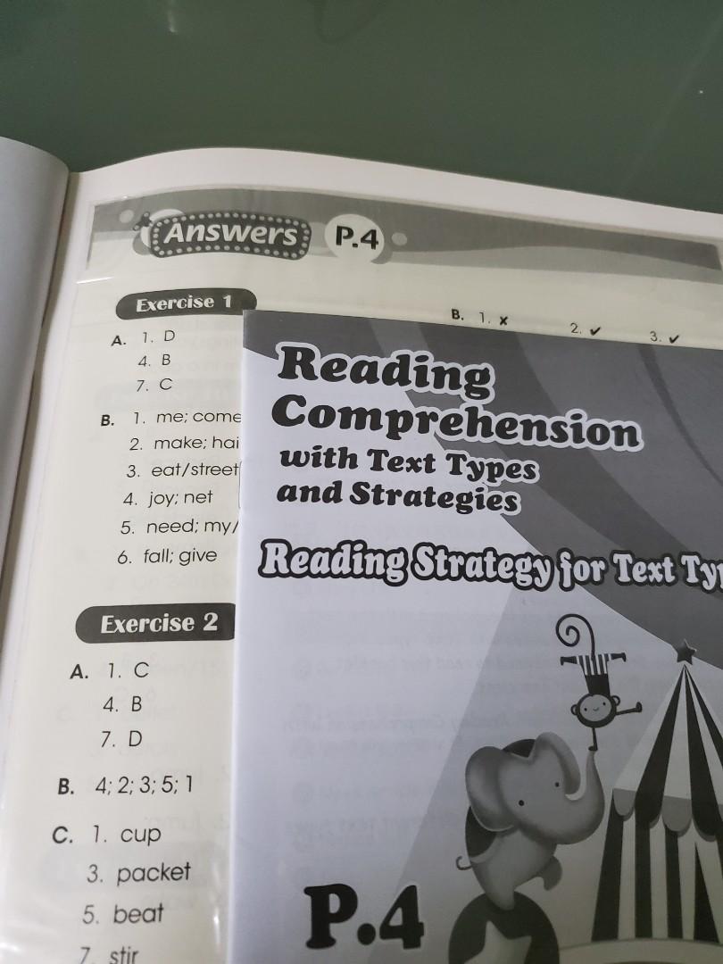 Reading Comprehension P.4, 興趣及遊戲, 書本 & 文具, 書本及雜誌 - 補充練習 - Carousell