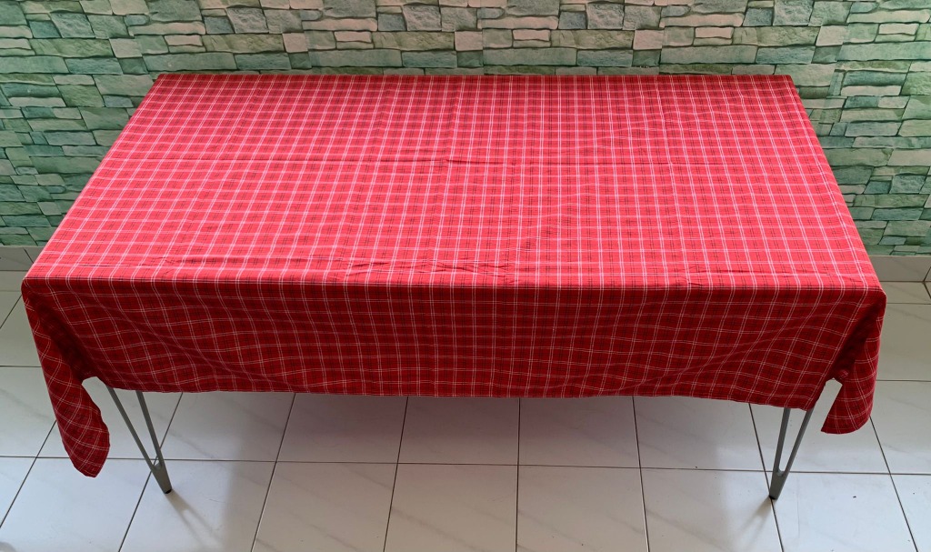 3 Sizes of Red, White and Black Buffalo Check Print Fabric Table Cloth ...