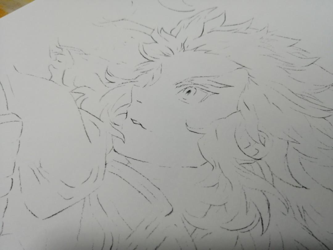 Rengoku Kyojuro Demon Slayer Kimetsu no Yaiba pencil lines (Print ...