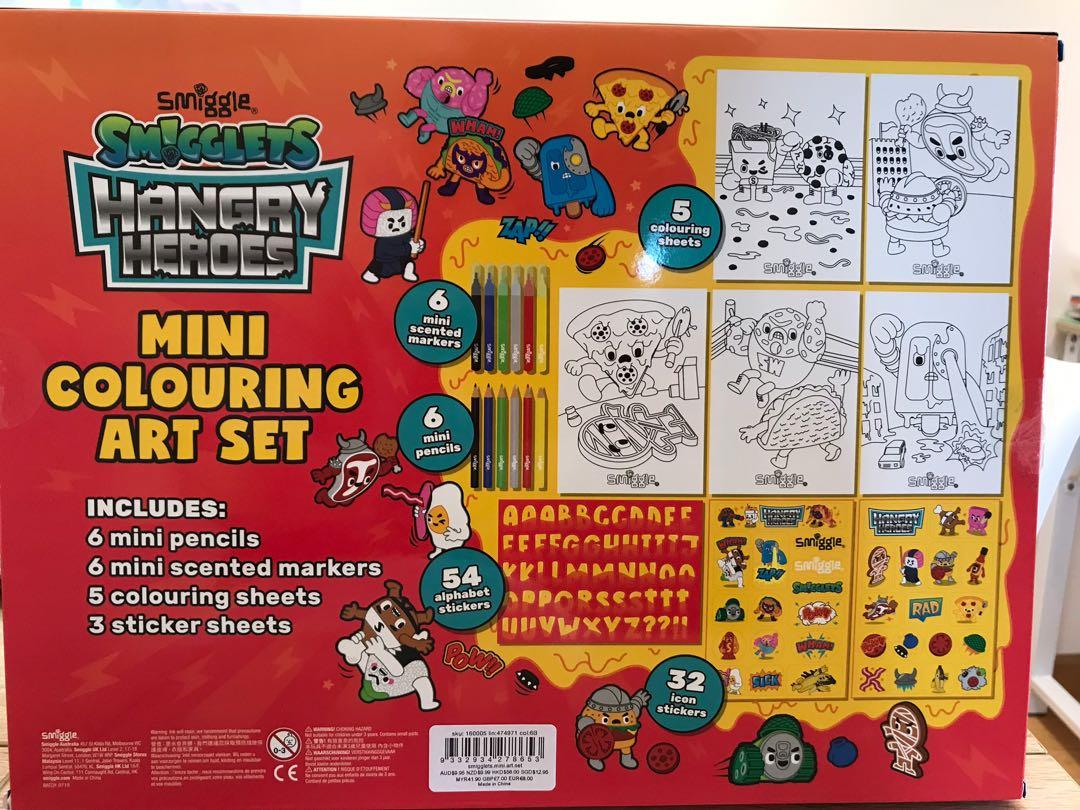 全新繪畫 Smiggle Mini Coloring Art Set, 興趣及遊戲, 玩具 & 遊戲類 - Carousell
