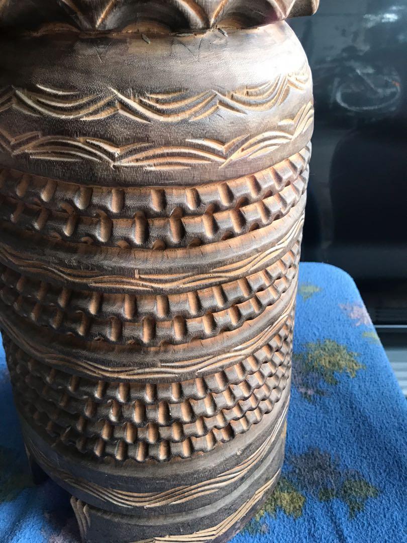 vibtage big 78cm Philippine Tribal Ifugao Wooden Drum Tambol, Furniture ...