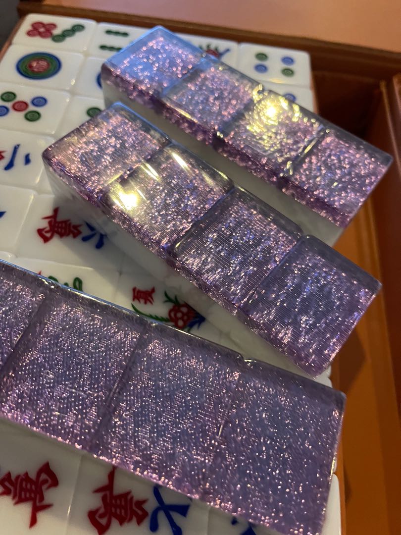 A1 Glitter Purple Mahjong Tiles, Everything Else on Carousell