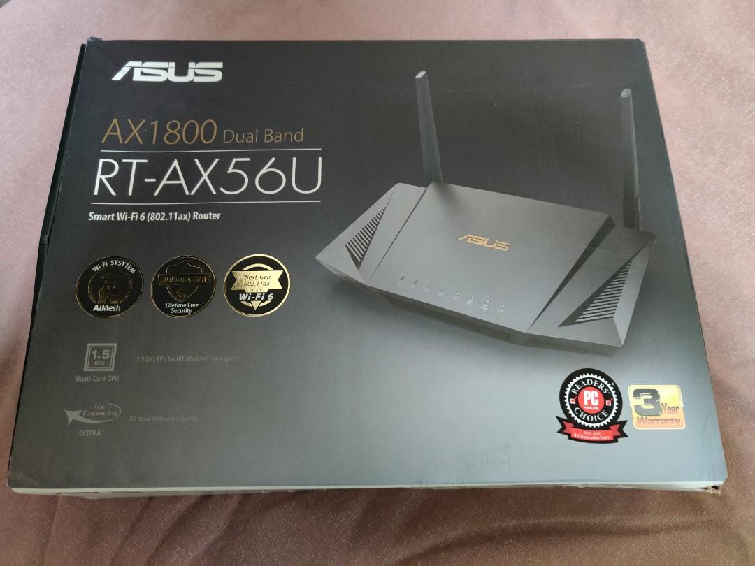 Asus RT-AX56U AX1800 WiFi 6 Dual-Band WiFi Router, Computers & Tech ...