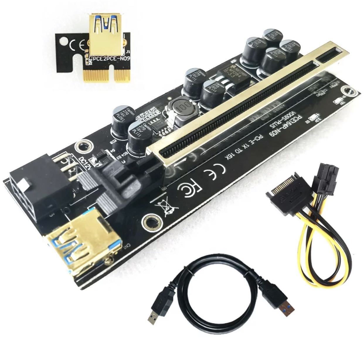 Brand New: GPU Mining PCIE Risers (009s + PLUS ) PCI-E 1X to 16X ...