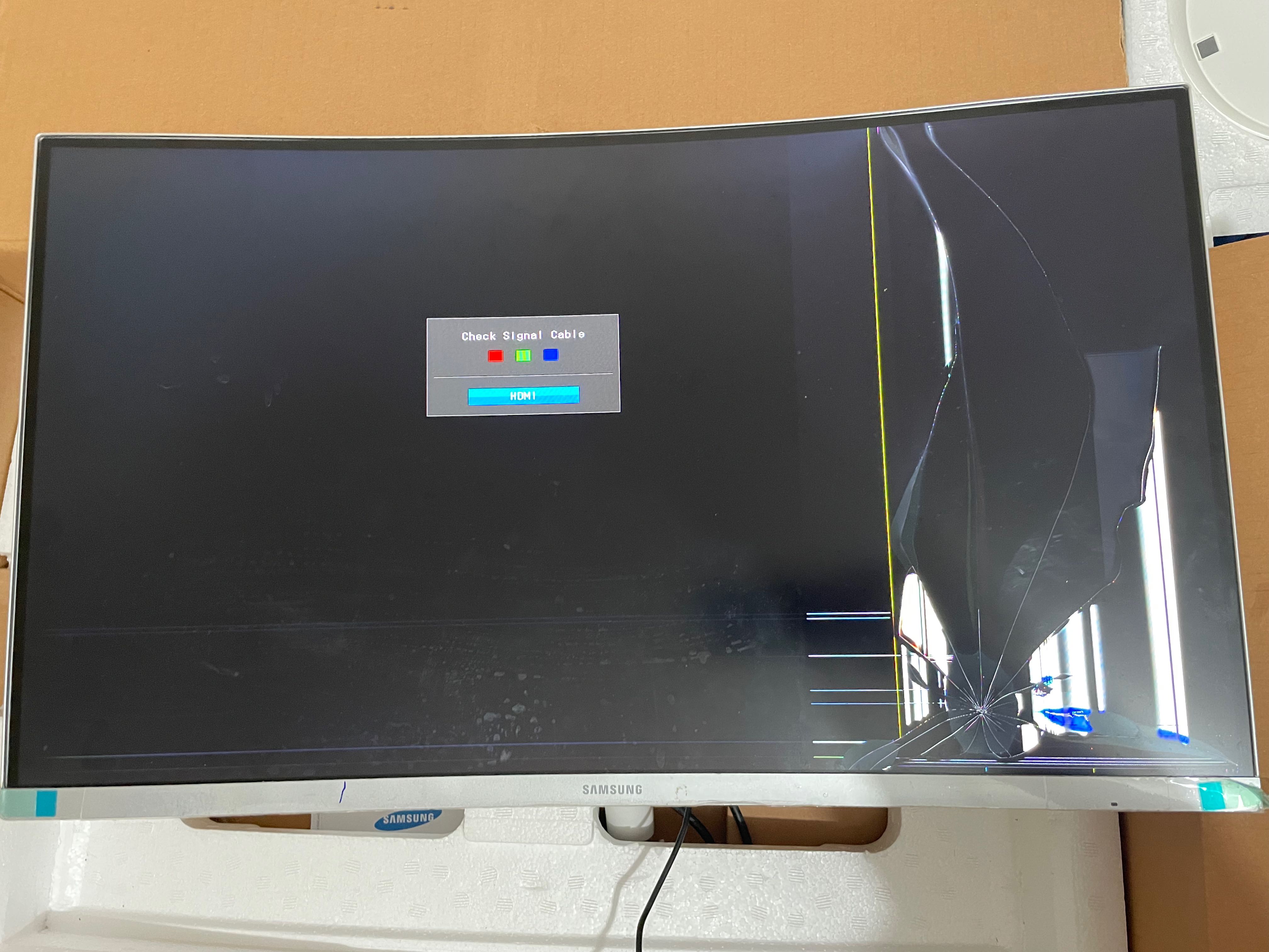 Broken Samsung 27 " Curved Monitor with box, Computers & Tech, Parts ...