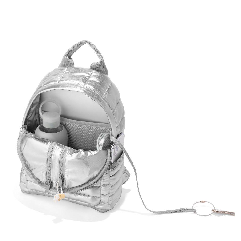Dagne Dover Small Dakota Backpack in Silver Puff, Women's Fashion, Bags ...