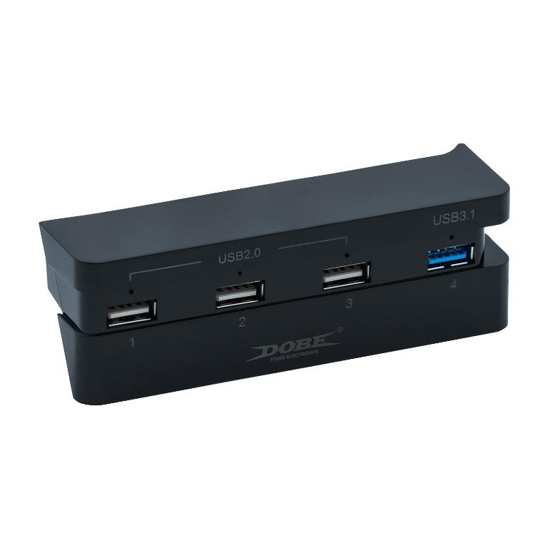 DOBE PS4 Slim適用 4端口USB Hub集線器 包括USB2.0 x 3 USB 3.1 x 1 即插即用 , 電子遊戲, 遊戲機 ...