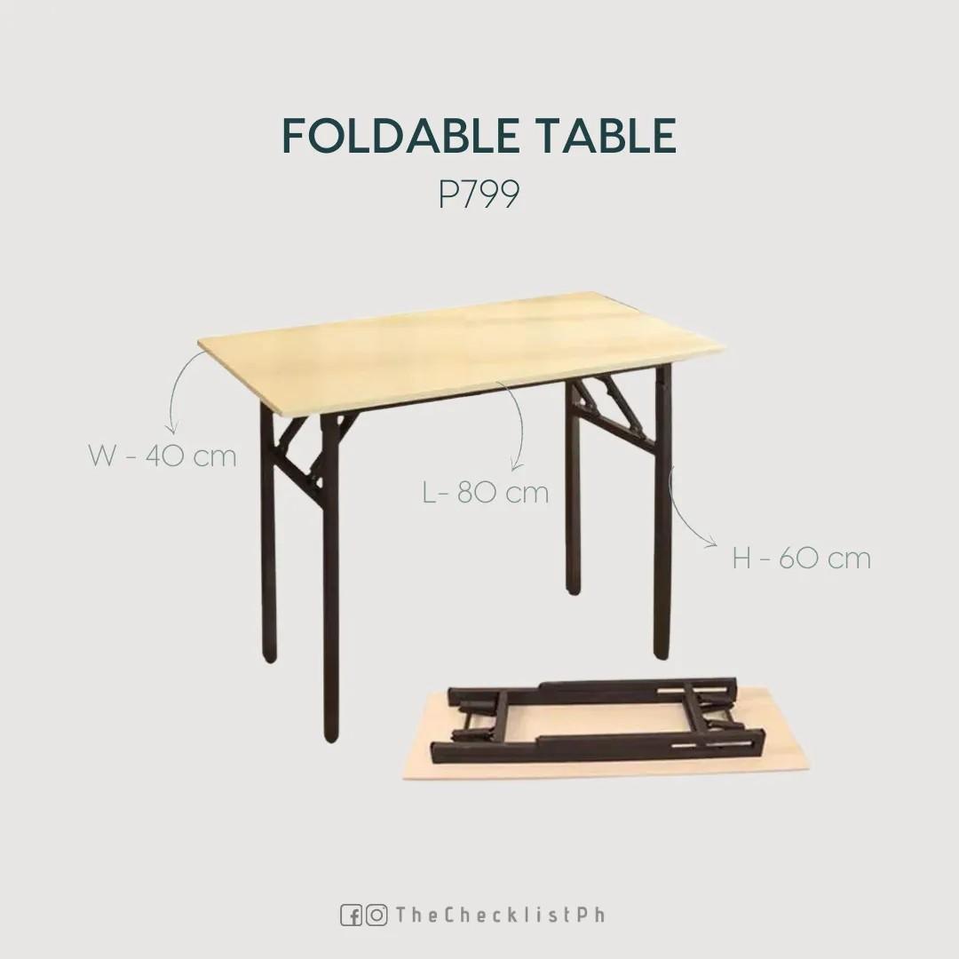 Foldable Table 80x40 cm, Furniture & Home Living, Furniture, Tables ...