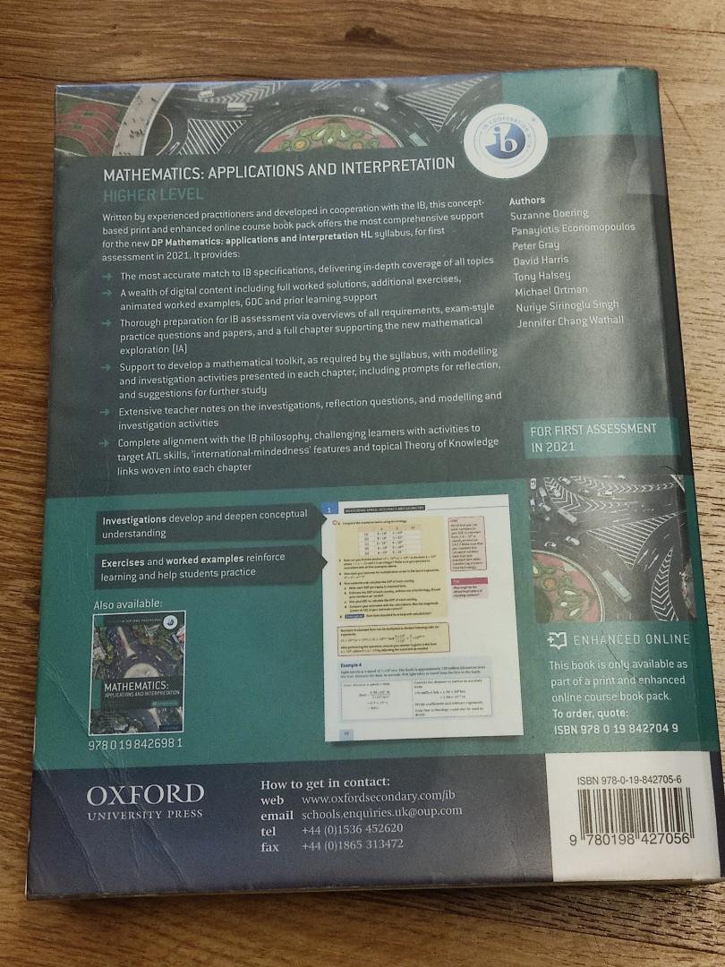 LATEST ED IBDP Math Mathematics Applications and Interpretation AI ...
