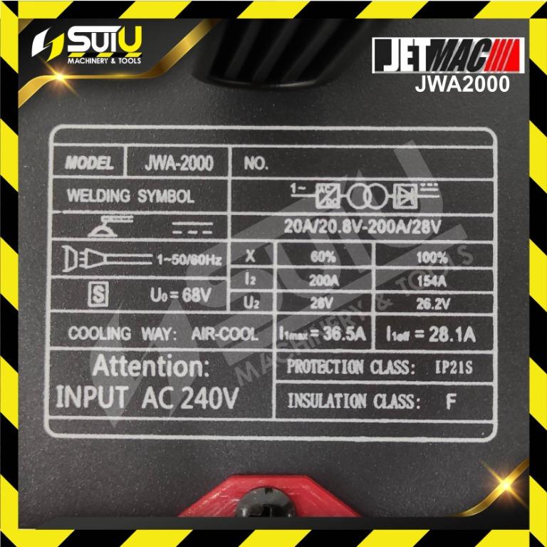 Jetmac JWA2000 MMA200 Inverter Welding Machine, TV & Home Appliances ...