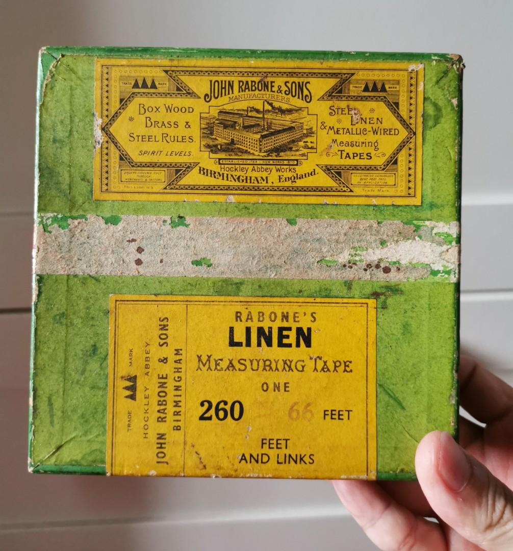 John Rabone & Sons Leather Casing Made in England Linen Measuring Tape ...