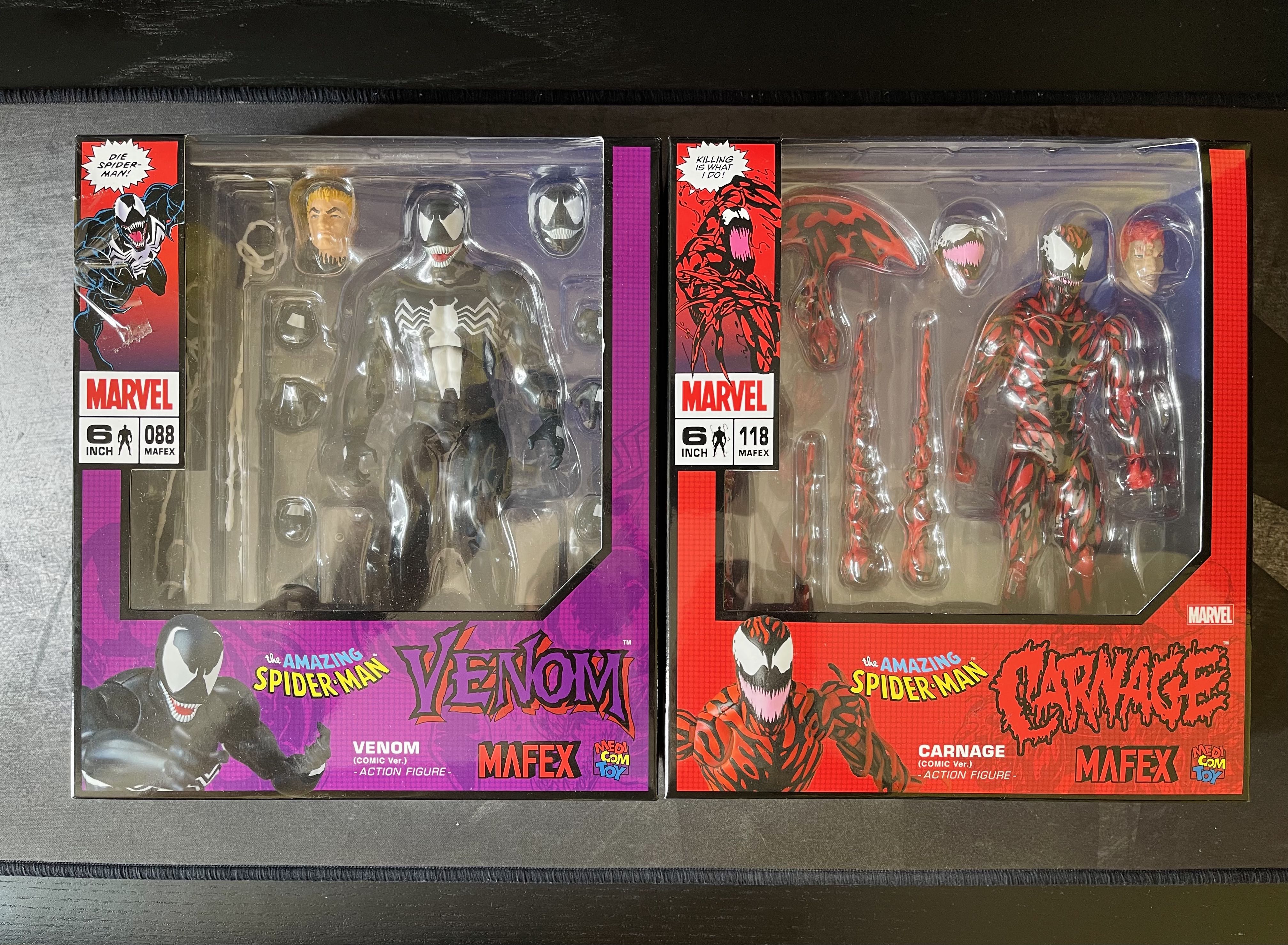 Mafex Venom + Carnage Set, 興趣及遊戲, 玩具 & 遊戲類 - Carousell