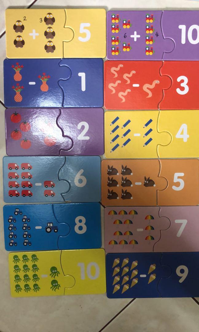 Math Learning Addition And Subtraction Puzzle Matching Hobbies Toys Math Learning Addition And Subtraction Puzzle Matching Hobbies Toys